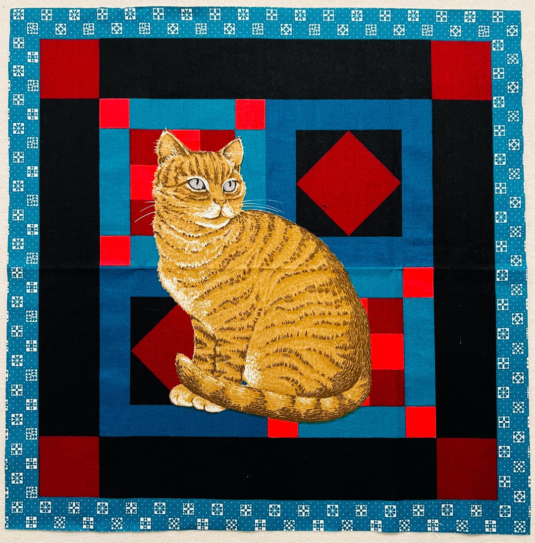 Vintage Debbie Mumm Cat Quilt Block 16" X 16" - Country Home Collection ...