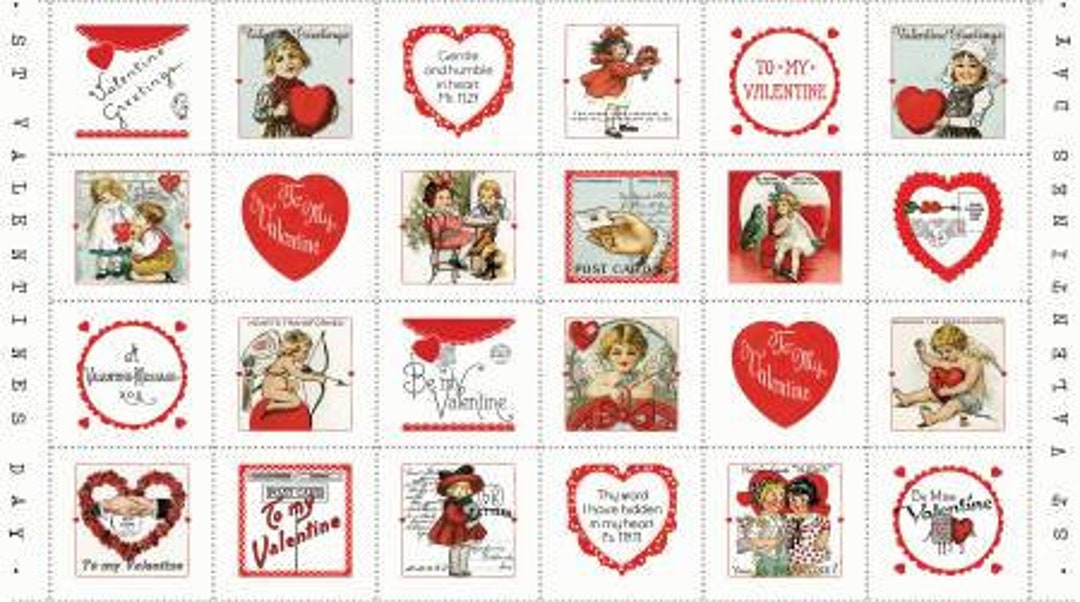Valentine Fabric Panel – All My Heart Riley Blake Design, 24 Squares - Etsy