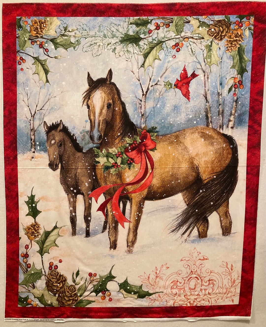 Christmas Horse Panel - Susan Winget - 64468 - Out of Print - Etsy