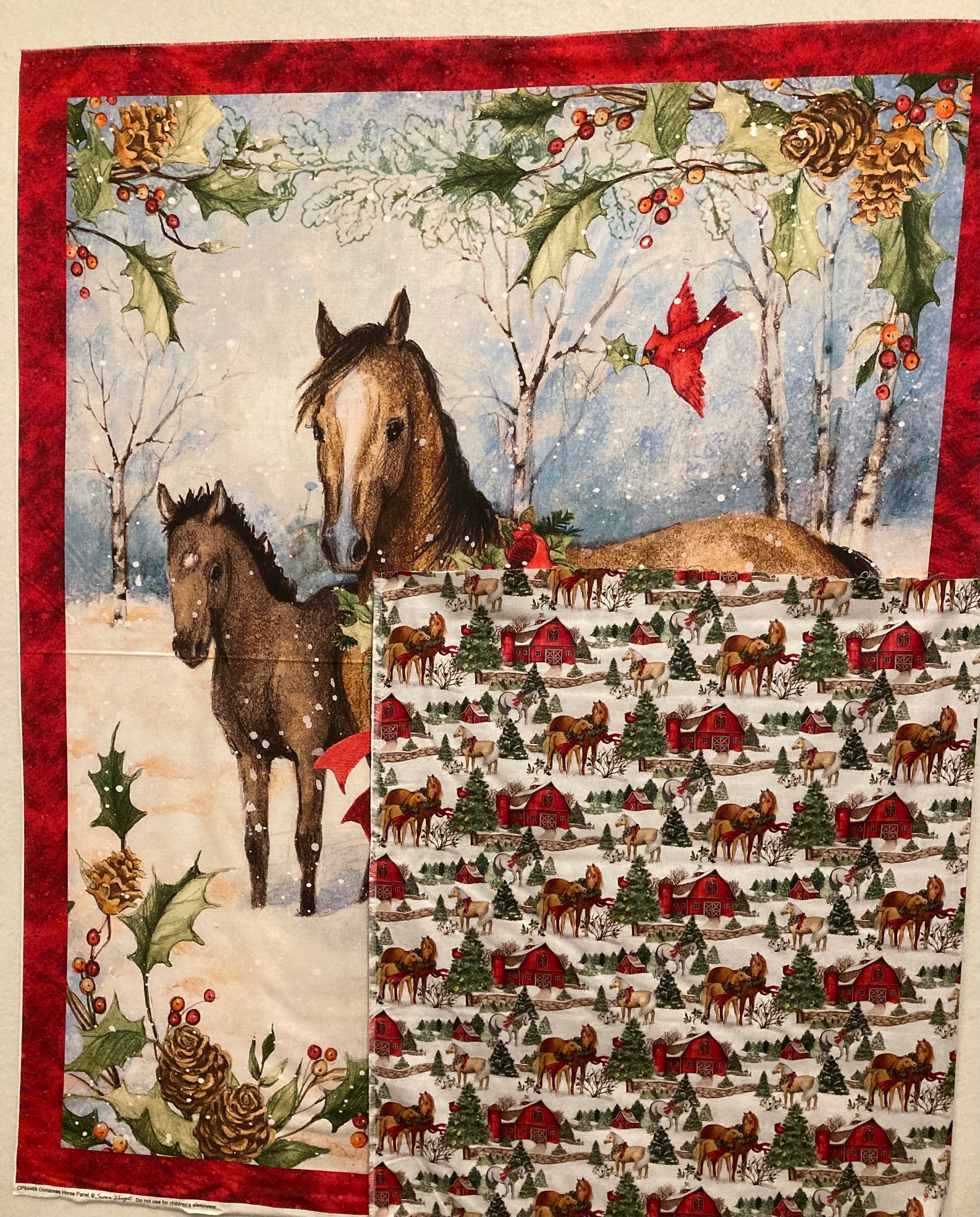 Christmas Horse Panel - Susan Winget - 64468 - Out of Print - Etsy