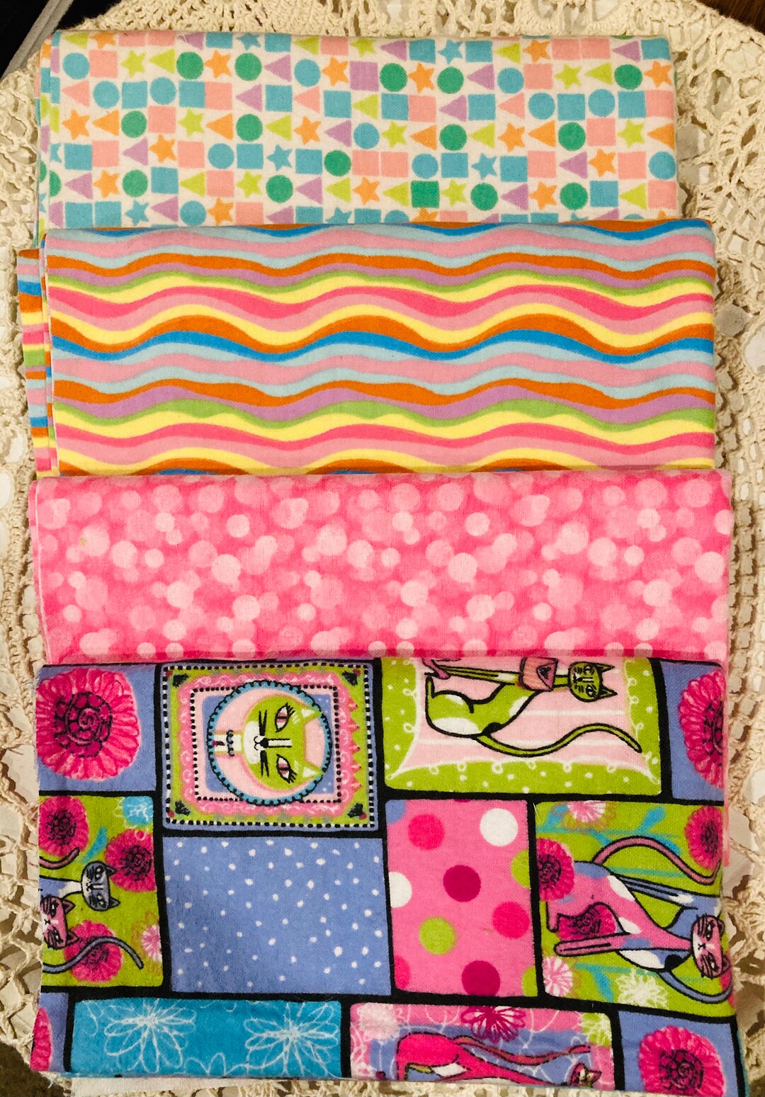 4 Flannel Prints - 1/2 Yard Each - David Textiles Flannel - Quilt Shop ...