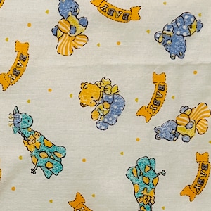 Vintage Baby Fabric – Teddy Bears & Giraffes, Out of Print - Etsy