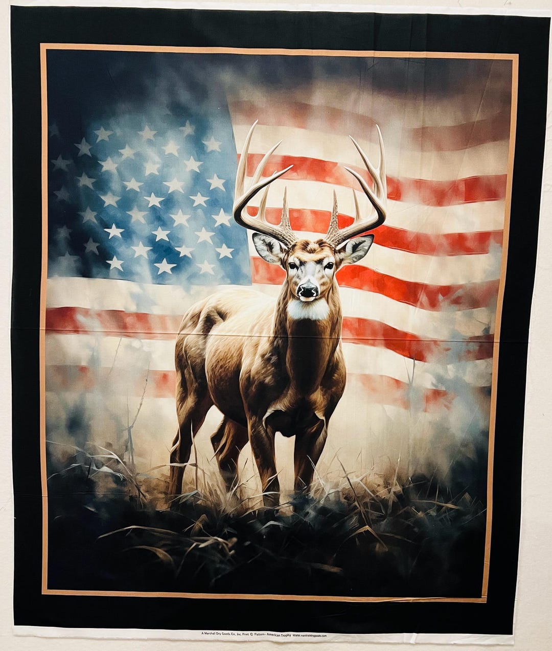 American Trophy - Buck - Flag, Patriotic - Panel 36" X 45" - Digital ...