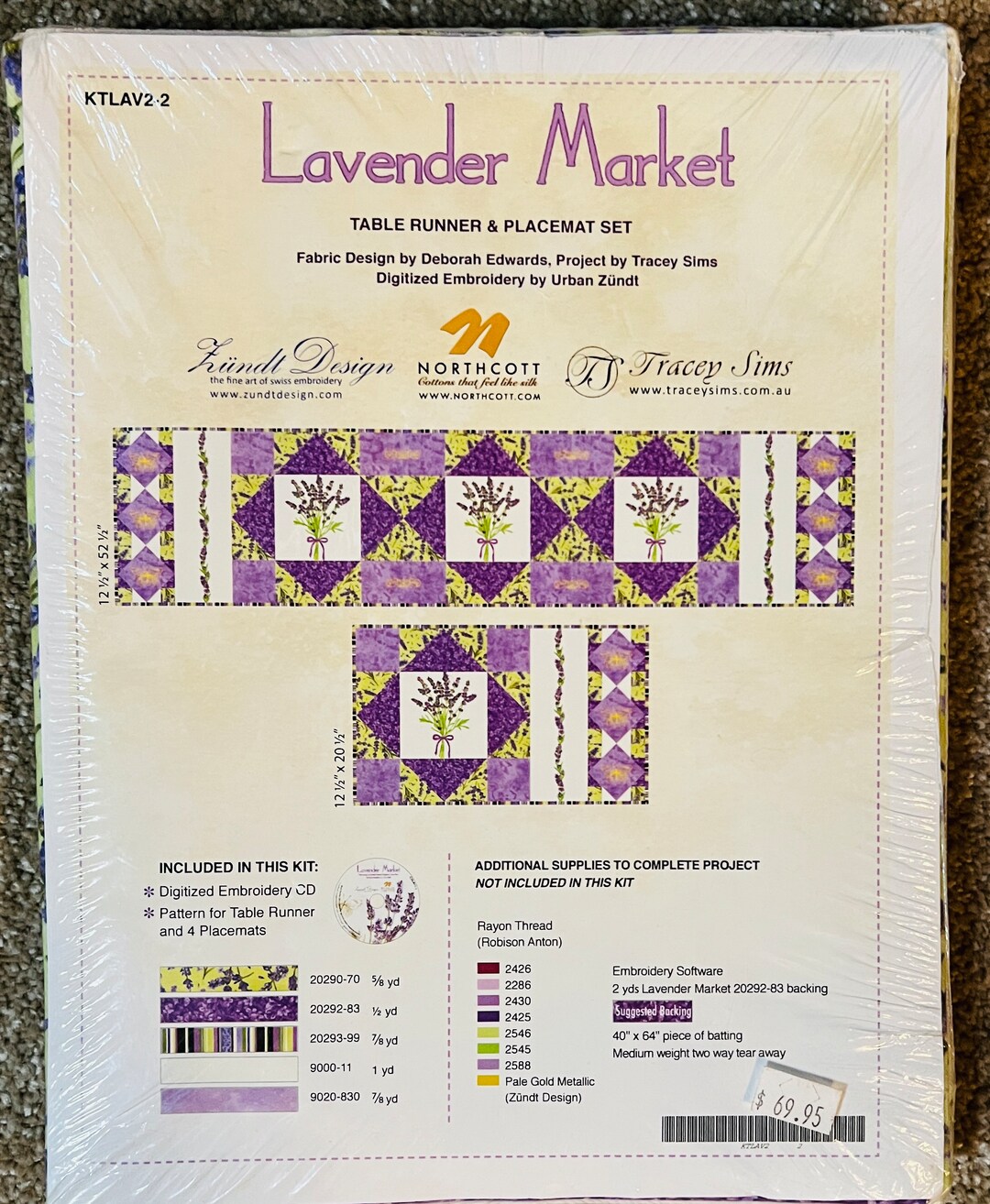Lavender Market Table Runner & Placemat Set Design by Deborah Edwards ...