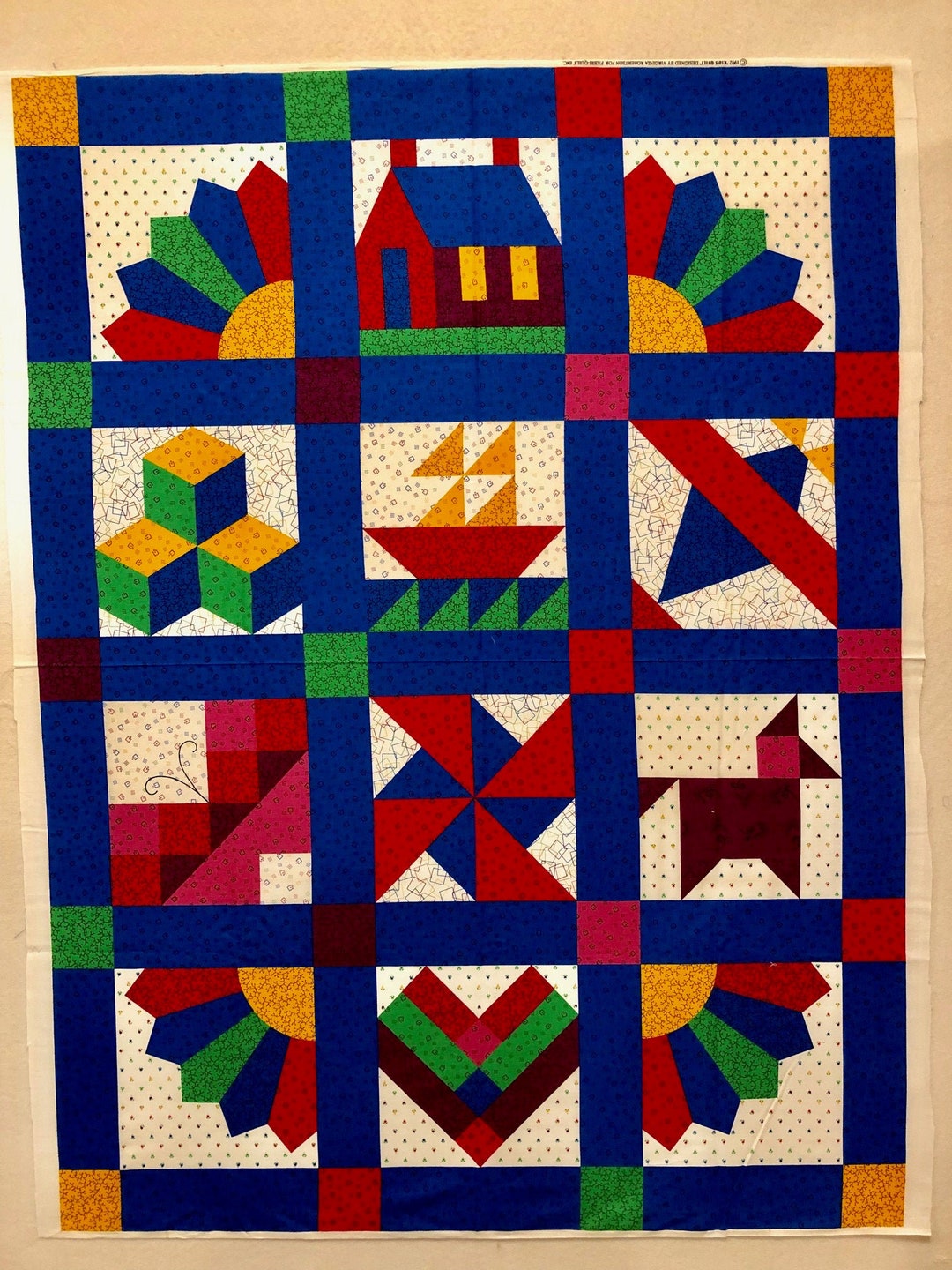 Vintage Kid's Quilt Panel Designed by Virginia Robertson - Plus ...