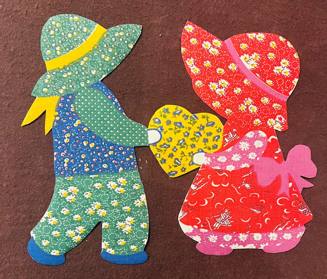 Vintage Sunbonnet Sue & Overhaul Sam Fabric Iron on Appliques OOP - Etsy