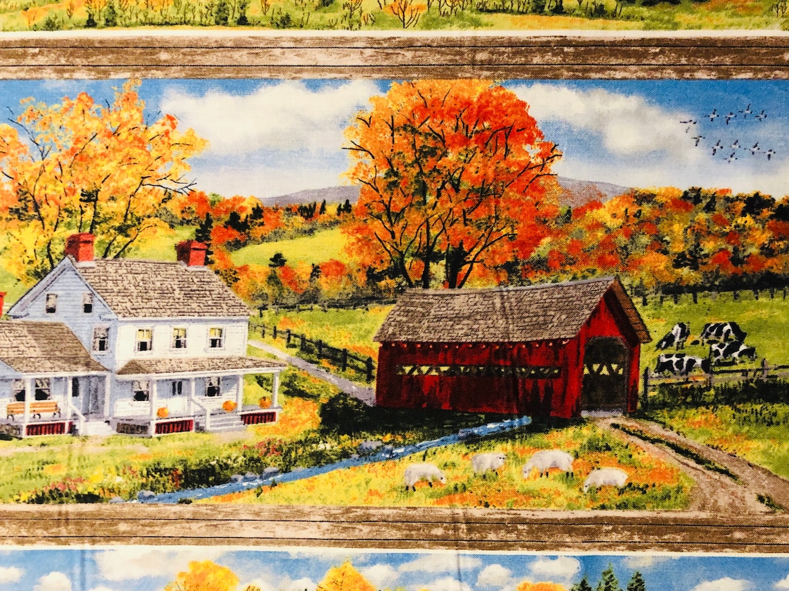 Autumn Grove Border Fabric by the Yard Bob Fair Wilmington - Etsy