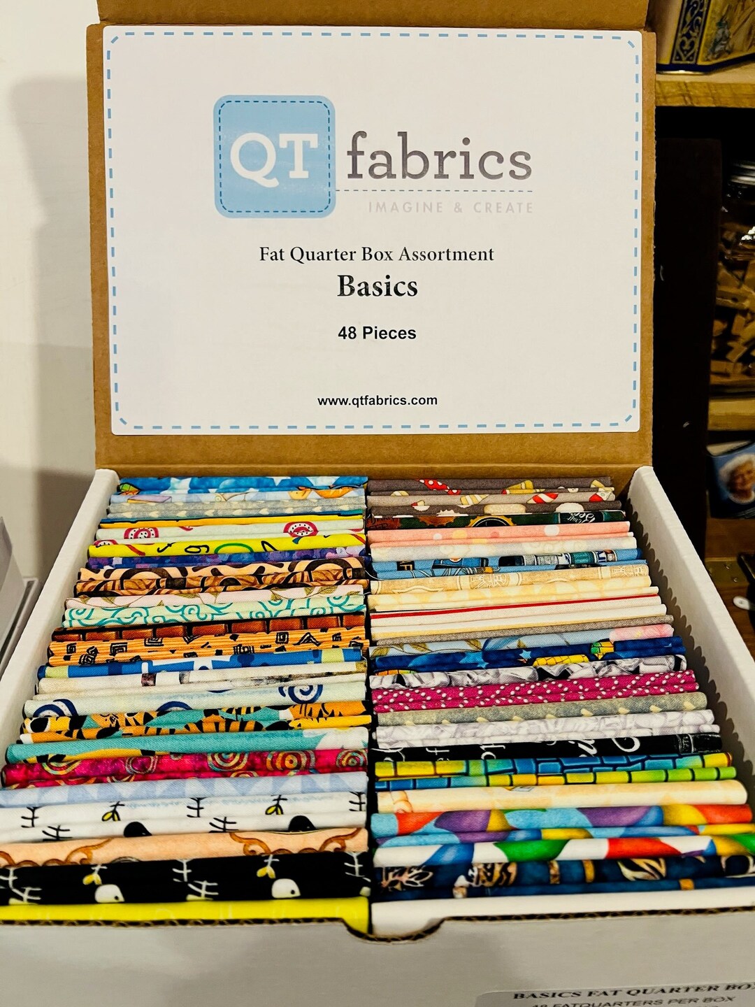 QT Fabrics Fat Quarter Box Assortment - Basics - 48 Pieces - 18" X 22 ...