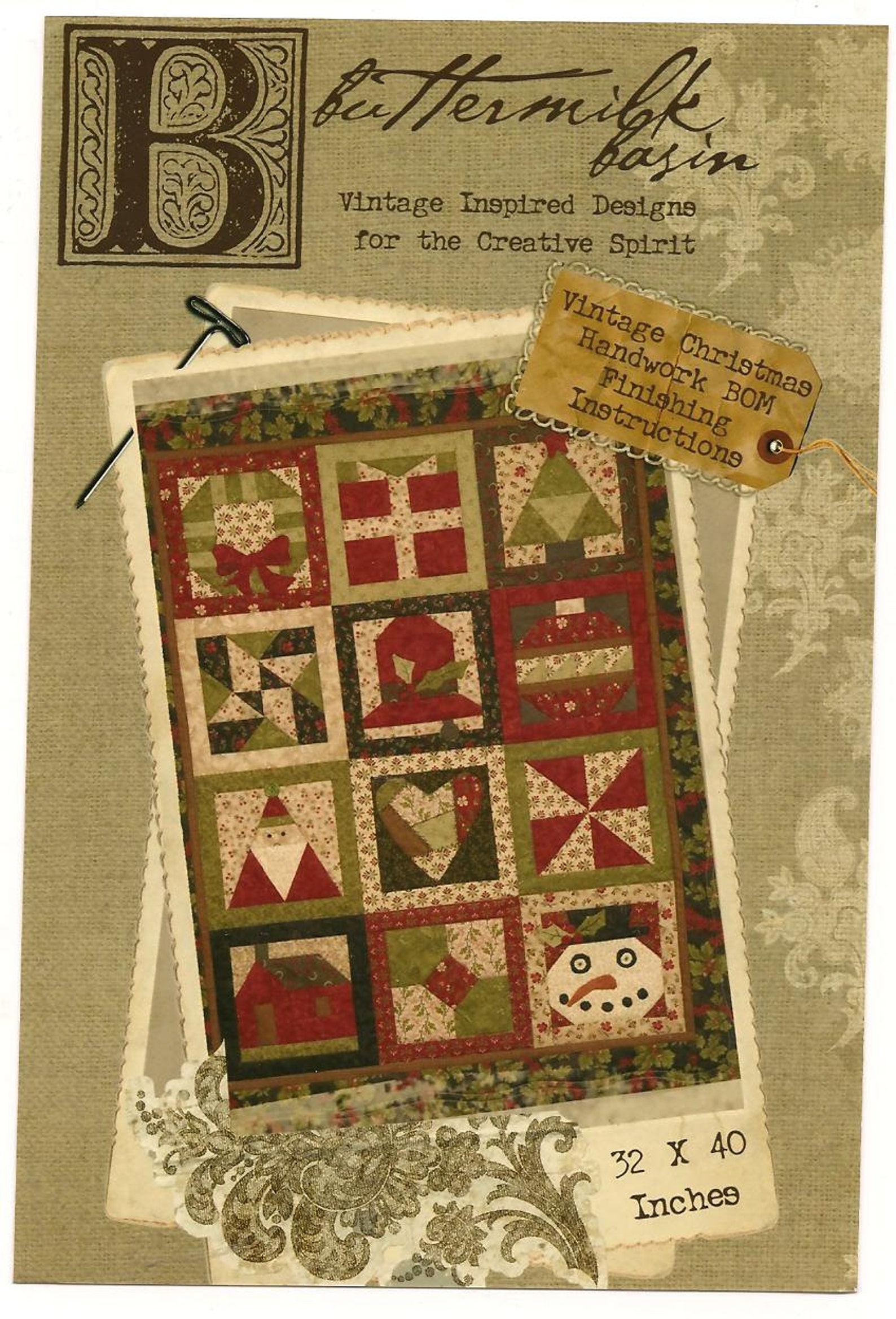 Vintage Christmas Handwork Quilt Block of the Month 2008 - Etsy