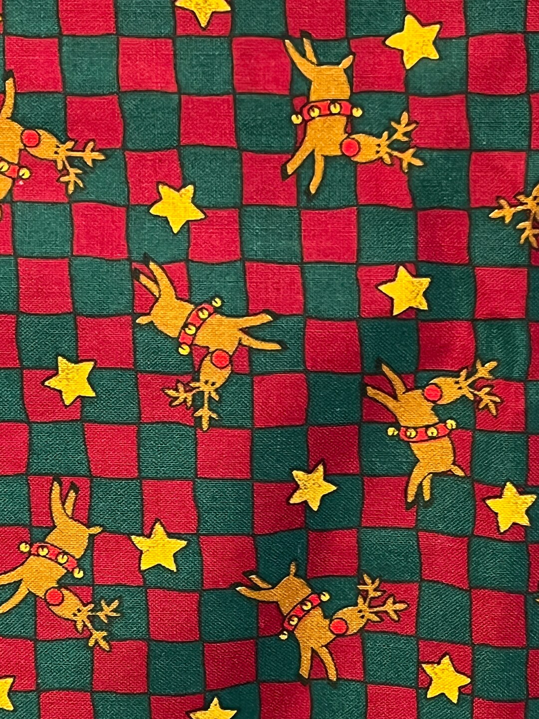 Reno navideño vintage con cuadros - VIP Cranston - 3-3/4 yardas - Se ...