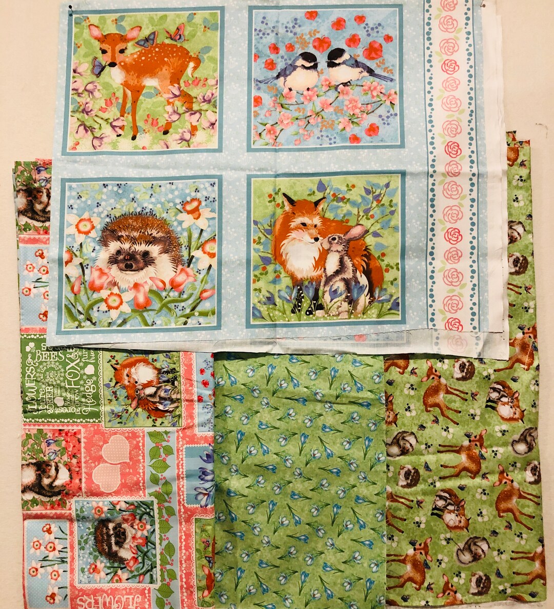Forest Friends Panel Plus 3 Coordinating Prints (3-1/2 Yards Total) by ...