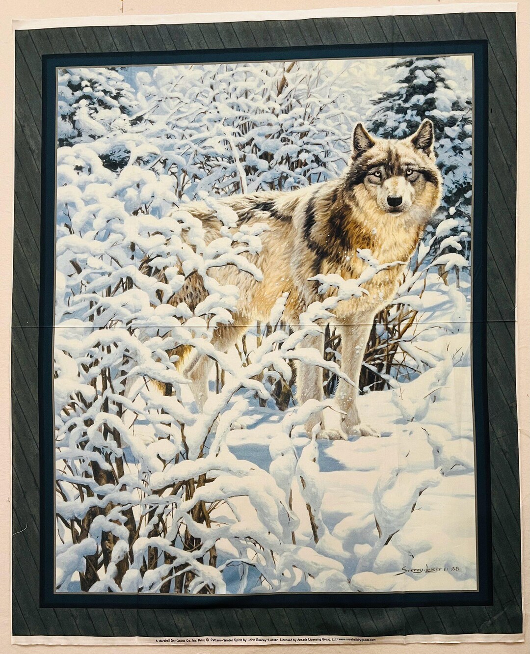 Winter Spirit by John Seerey-lester - Wolf - Ansada Fabric - Panel 36 ...
