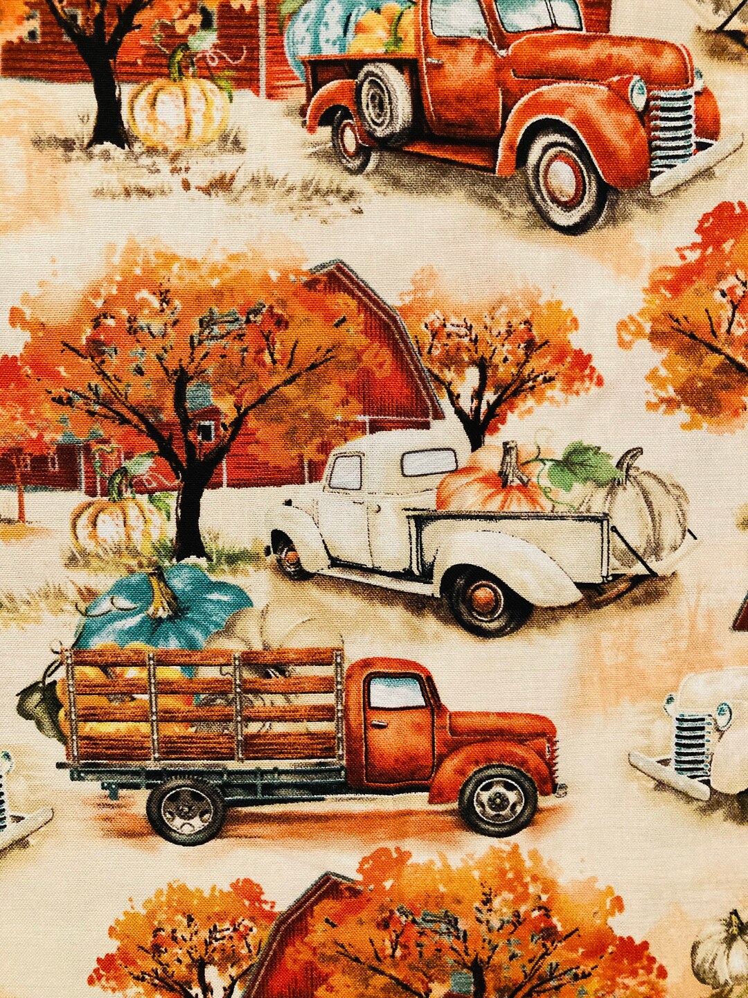 Fall Harvest Pick up Truck With Pumpkins, Barn, - Out of Print - 2022 ...