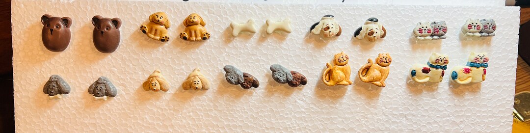 10 Pairs Vintage Resin Novelty Buttons With Shank Puppy Dogs - Etsy