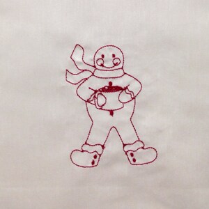 8 Redwork Machine Embroidery Squares Gingerbread Burgundy Finished Next ...