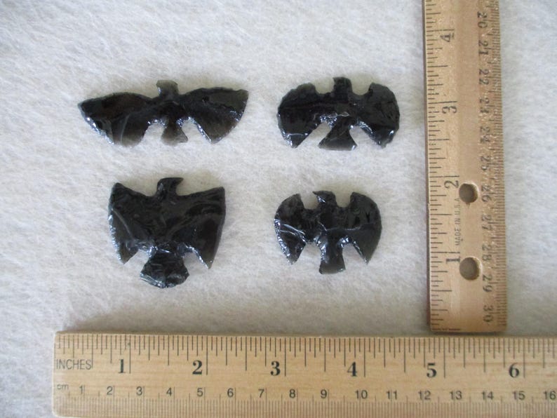 Four Hand Carved Obsidian Stone Birds, Thunderbirds, SW USA - Etsy