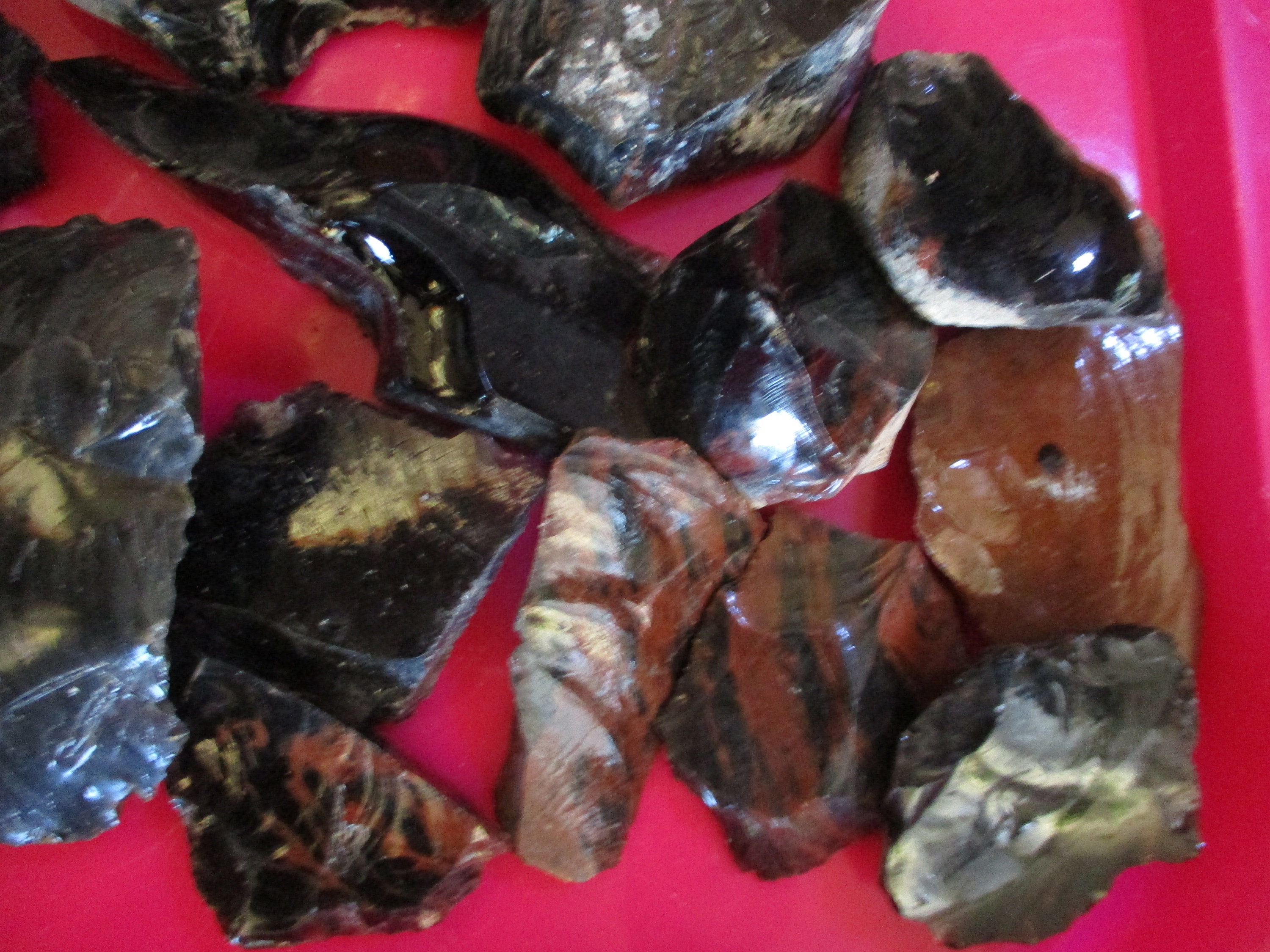 Lot Obsidian Specimens, Glass Butte, Oregon, Big Box, Over 6 Pounds ...