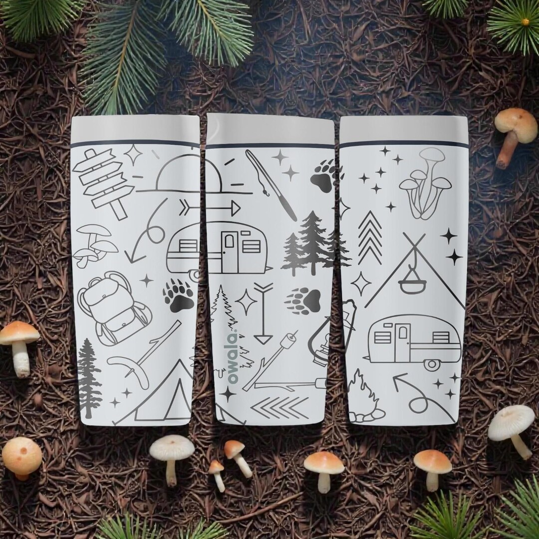 Engraved Camping Icons Owala Smoothsip Insulated Stainless Steel ...