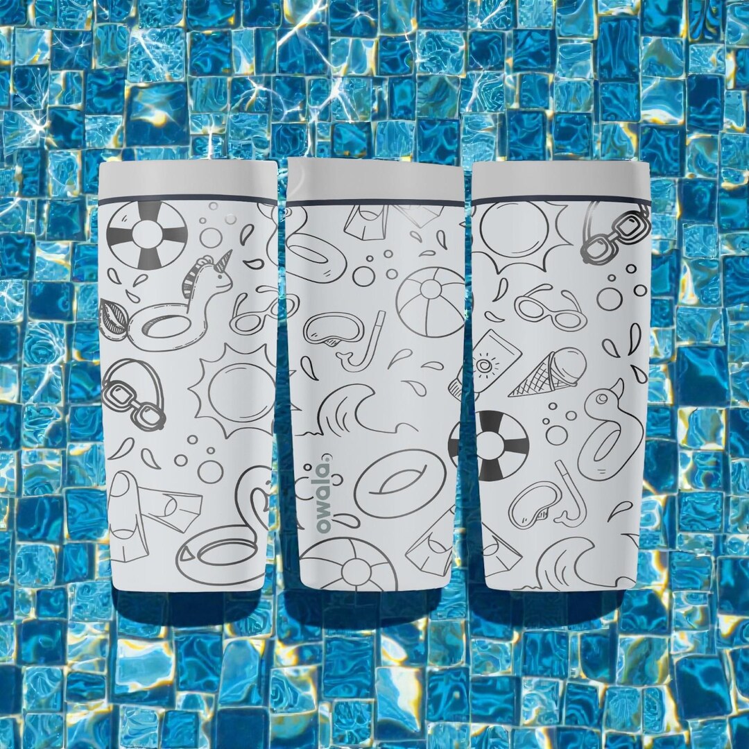 Engraved Pool Summer Owala Smoothsip Slider Insulated Stainless Steel ...