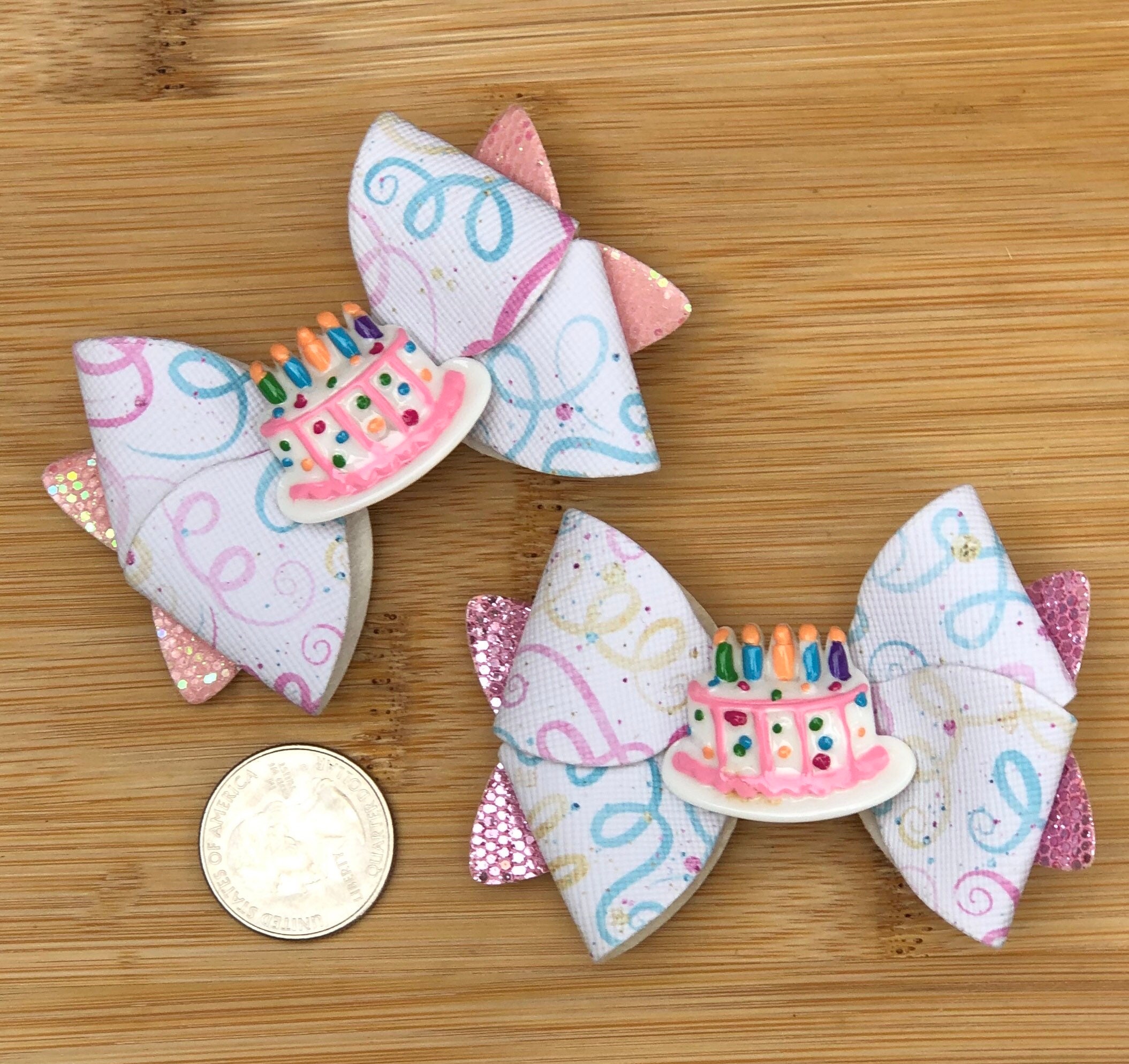 Birthday Cake Hair Bow: Party Celebration Alligator Clip - Etsy