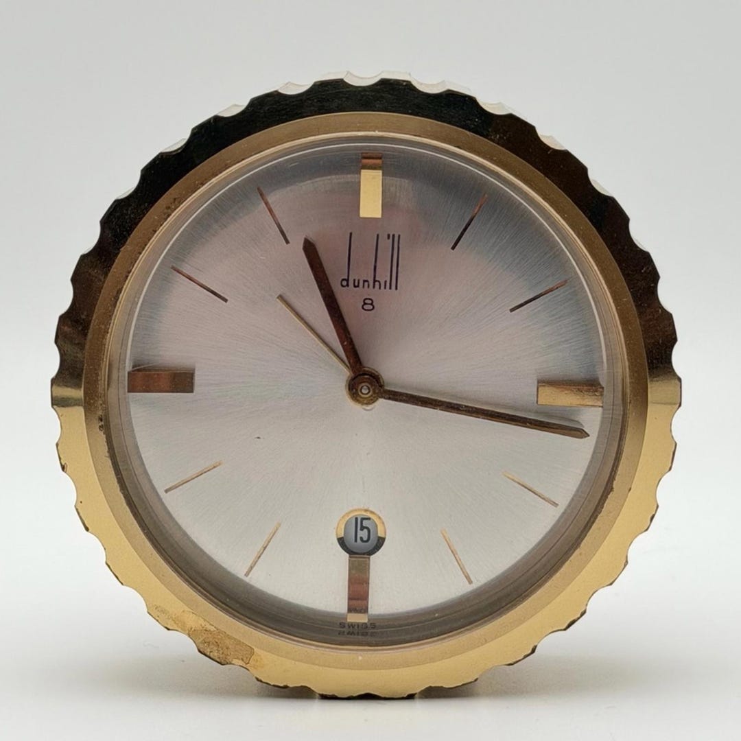 Dunhill Swiss Made Desk Clock – Gold Tone – Vintage - Etsy