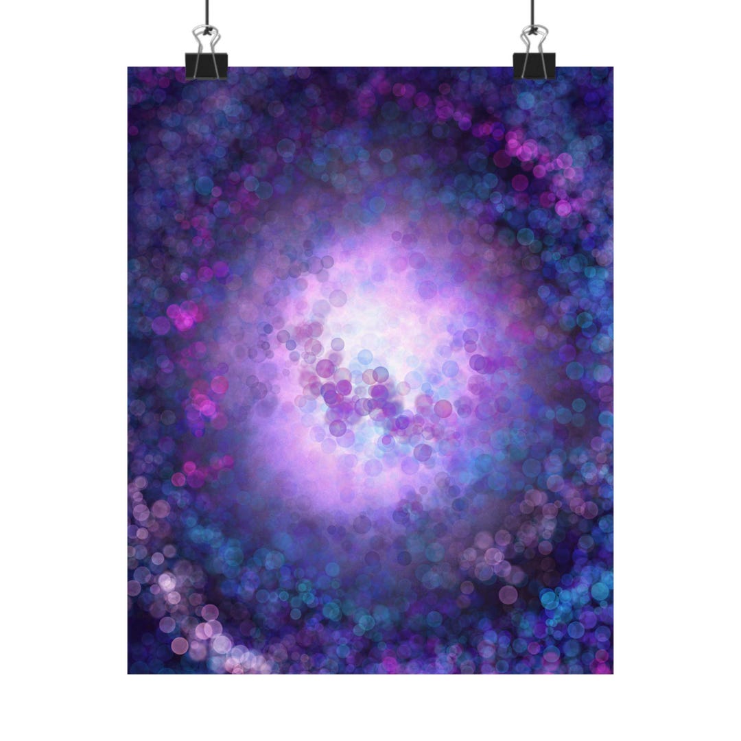 Purple Galaxy Bokeh Matte Vertical Poster | Abstract Cosmic Wall Art - Etsy