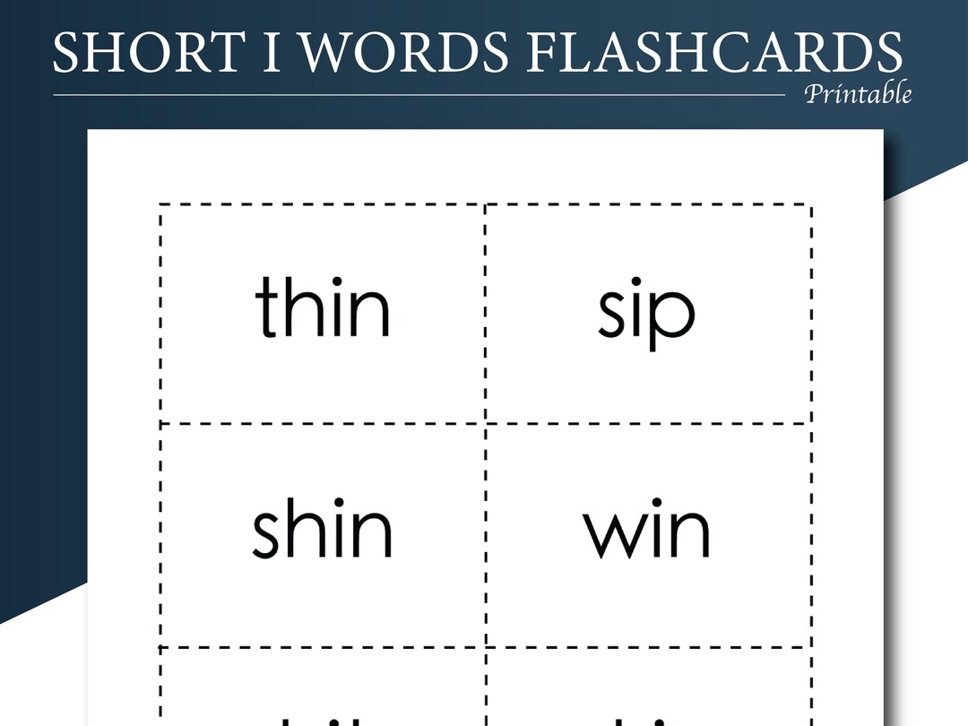 Short I Flashcards Printable PDF | CVC Words | Phonics Reading Practice ...
