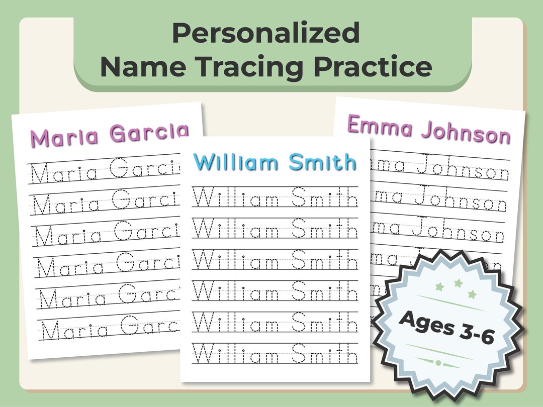 Custom Name Tracing Worksheet | First & Last Name Printable | Preschool ...