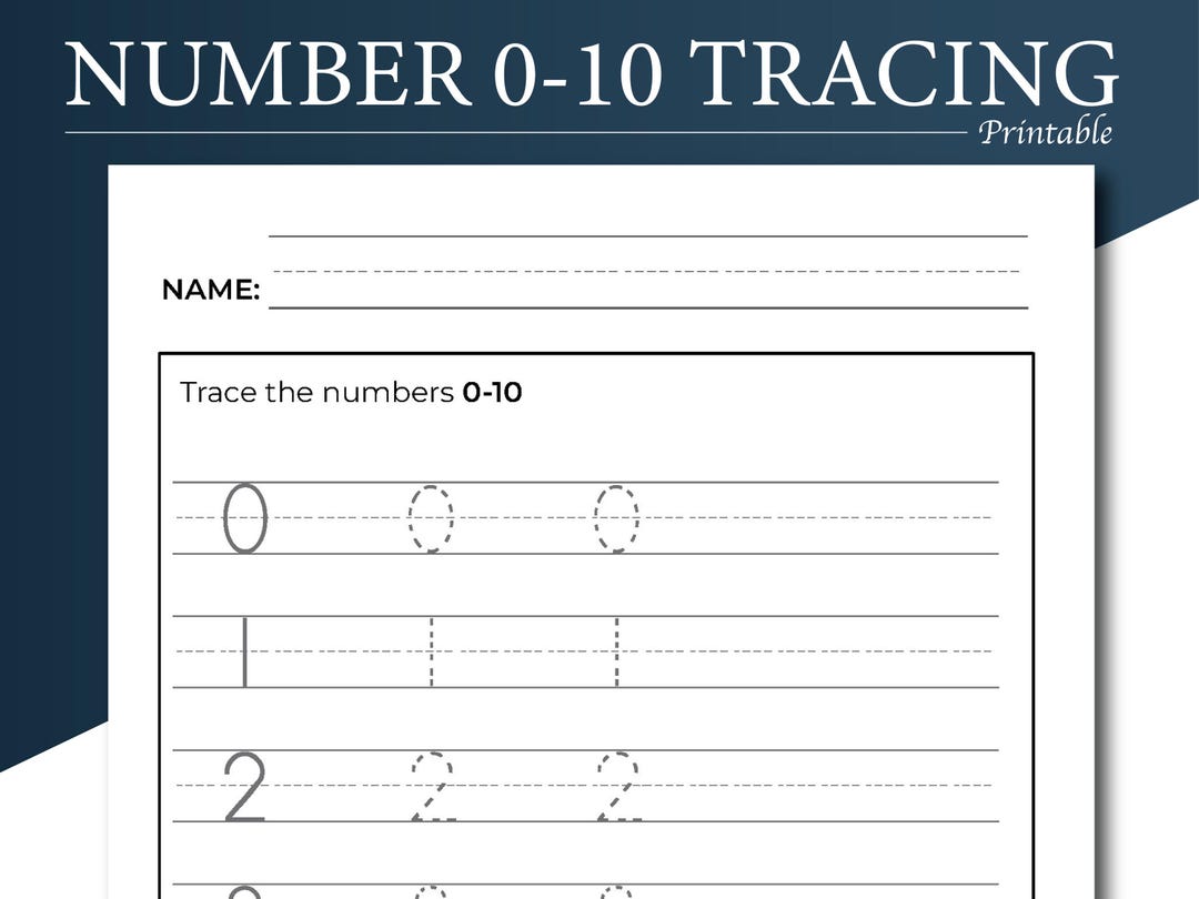 Number Tracing 0–10 Worksheet | Age Writing Practice | Printable Math ...