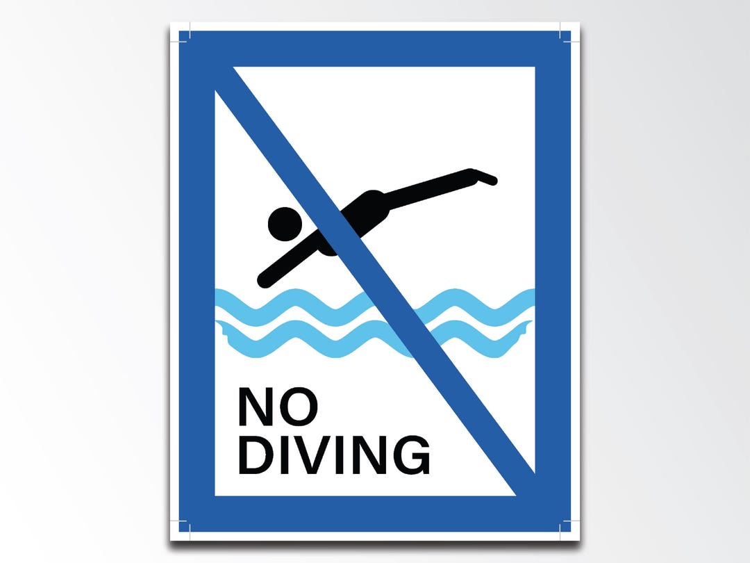 No Diving Pool Sign - Etsy
