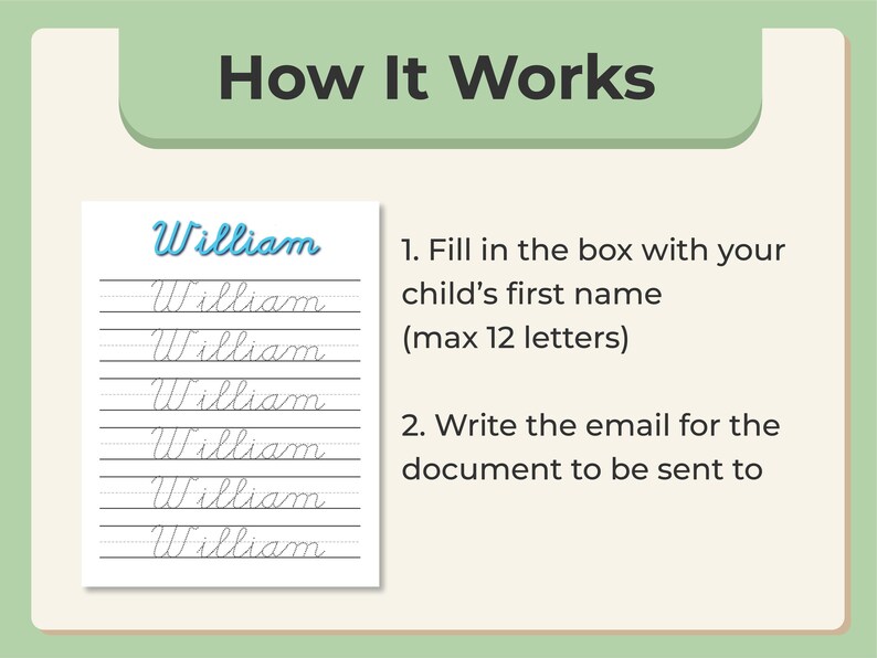 Personalized Cursive Name Tracing Worksheet | Custom First Name ...