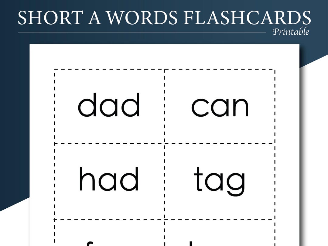 Short A Flashcards Printable PDF | CVC Words | Phonics Reading Practice ...
