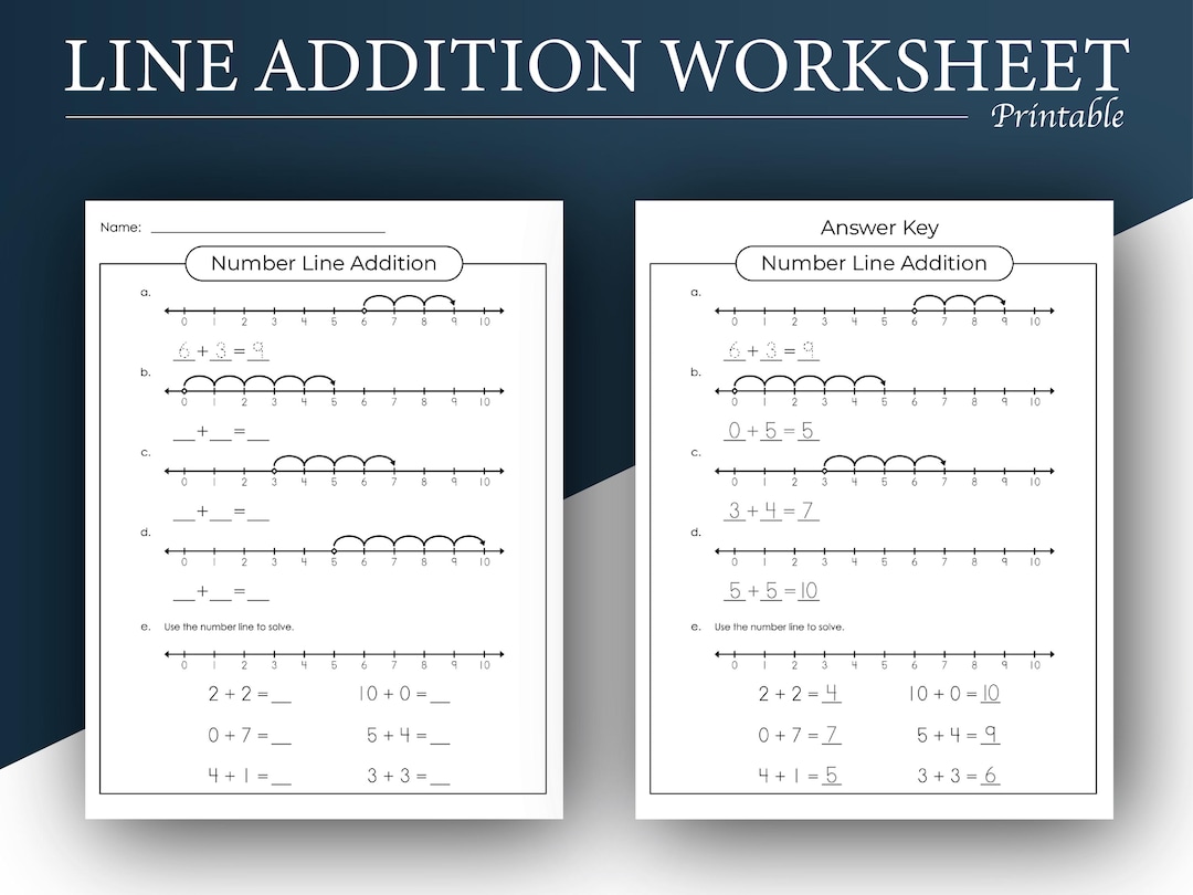 Number Line Addition to 10 | Math Worksheet Printable | Kindergarten ...