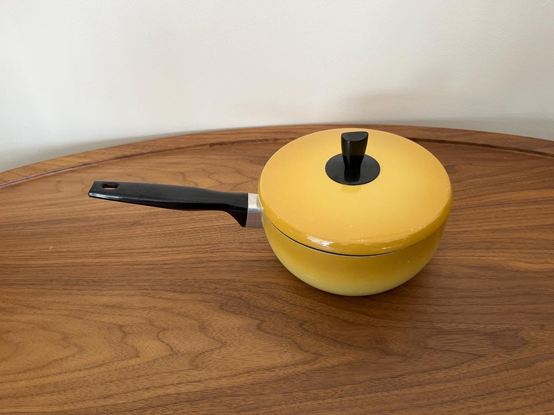 Vintage Bounty Wear-ever Yellow Enamel 2 Qt Pot - Etsy