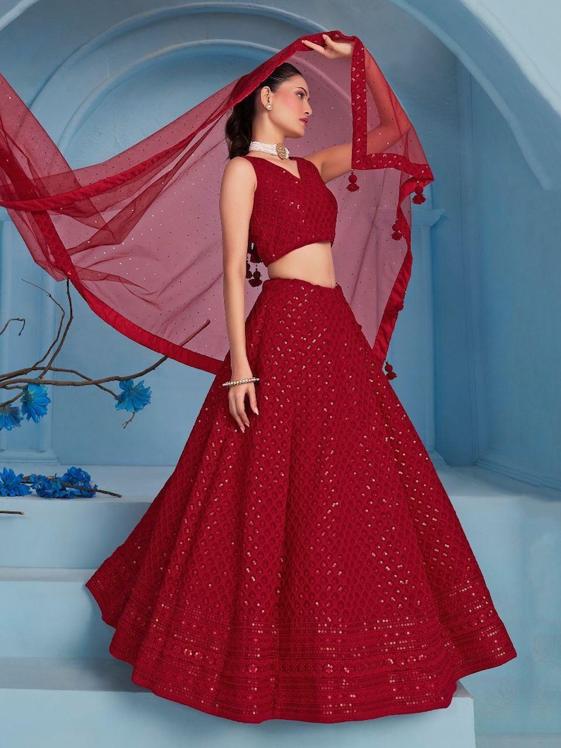 Red Lehenga Choli for Women, Indian Wedding Lehenga, Designer ...