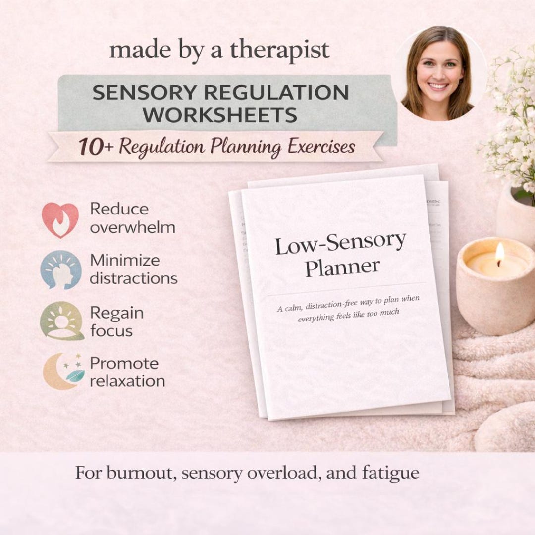 Sensory Regulation Planner for Overwhelm | Calm, Minimal Daily & Weekly ...