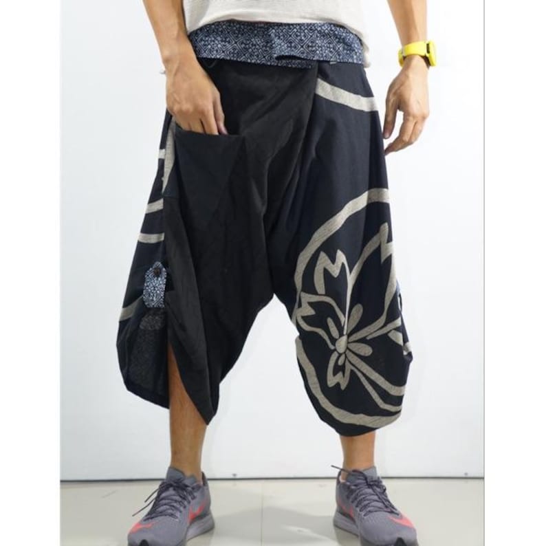 Authentic Samurai Pants With Cherry Blossom Print Japanese Hakama ...