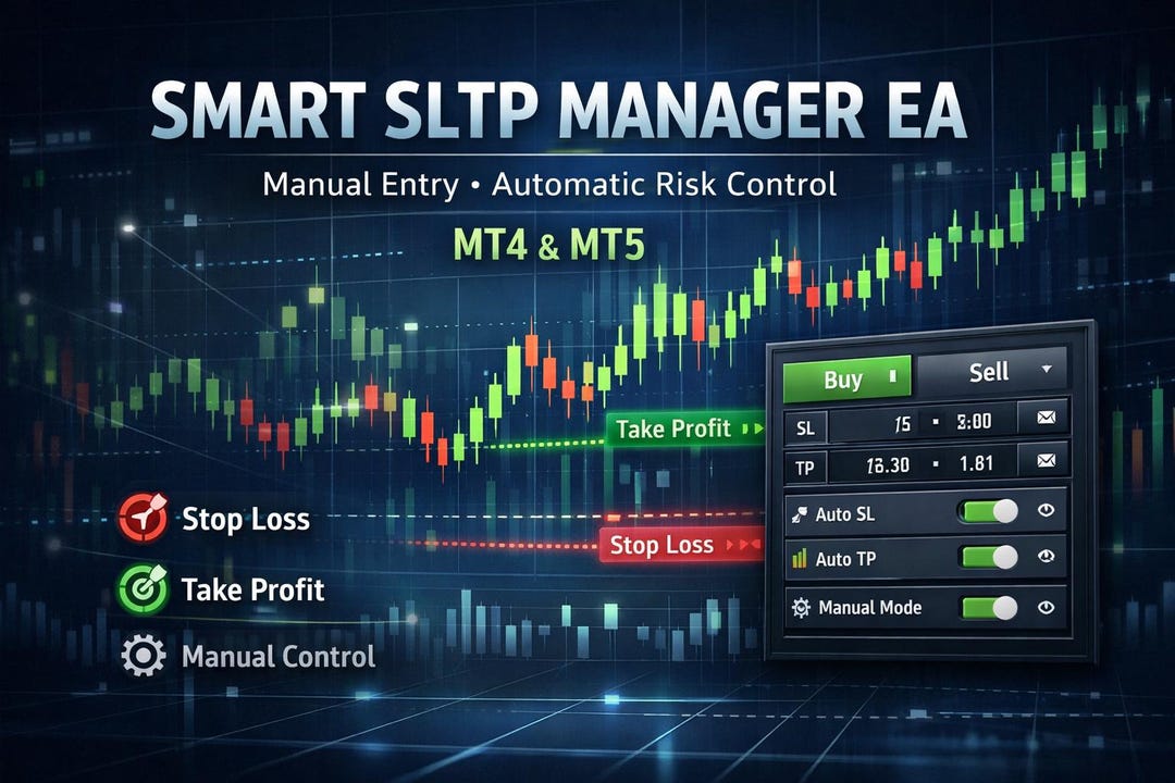 Smart SLTP Manager EA | Semi Auto Trading Tool | Manual Entry With ...