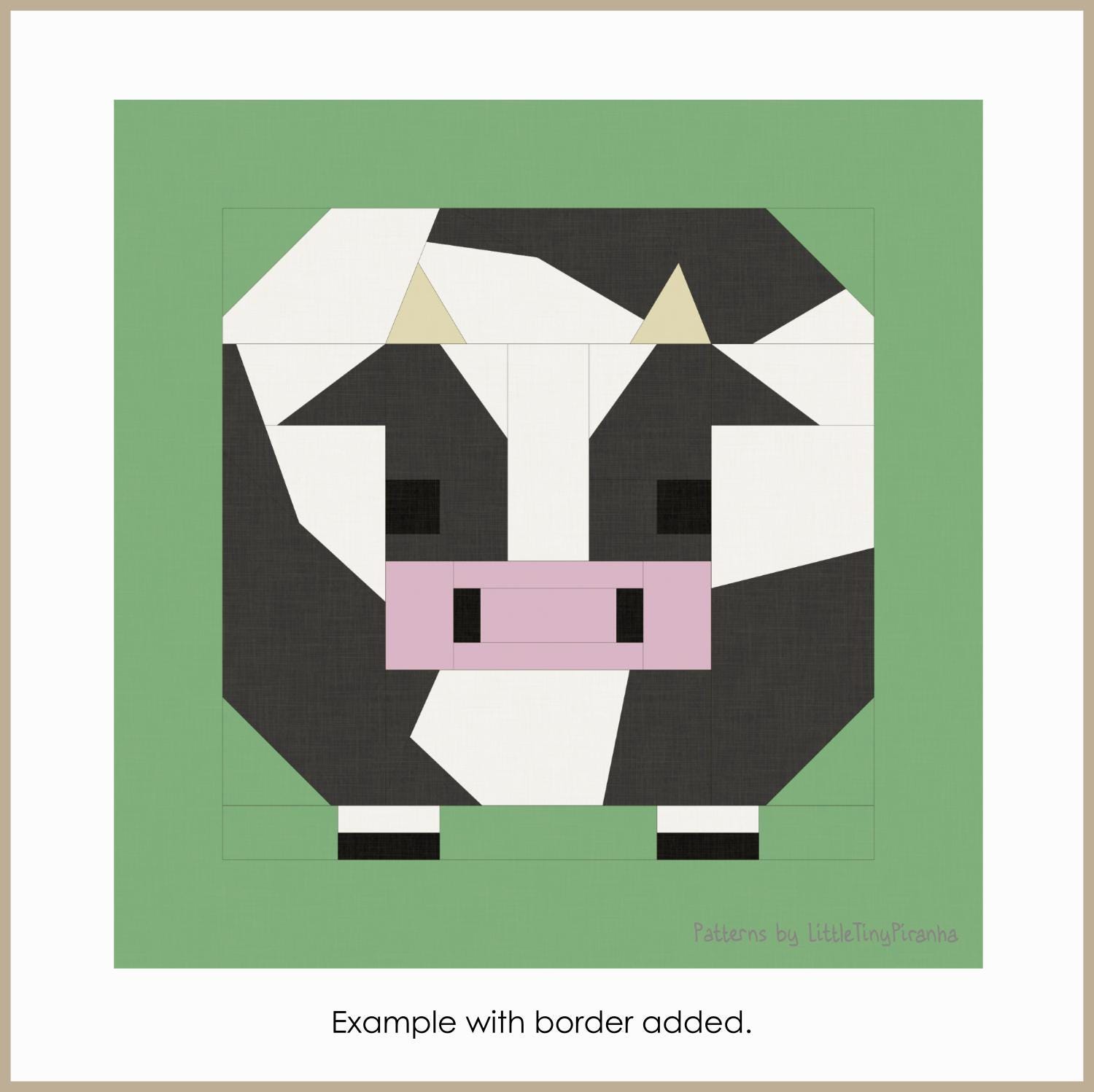 Cow, Farm Animal Quilt Block FPP Pattern: Multiple Sizes (PDF Download ...