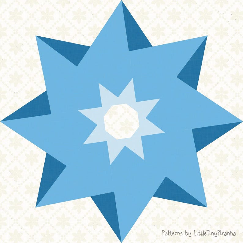 Hollow Star Quilt Block FPP Pattern: Multiple Sizes (PDF Download ...