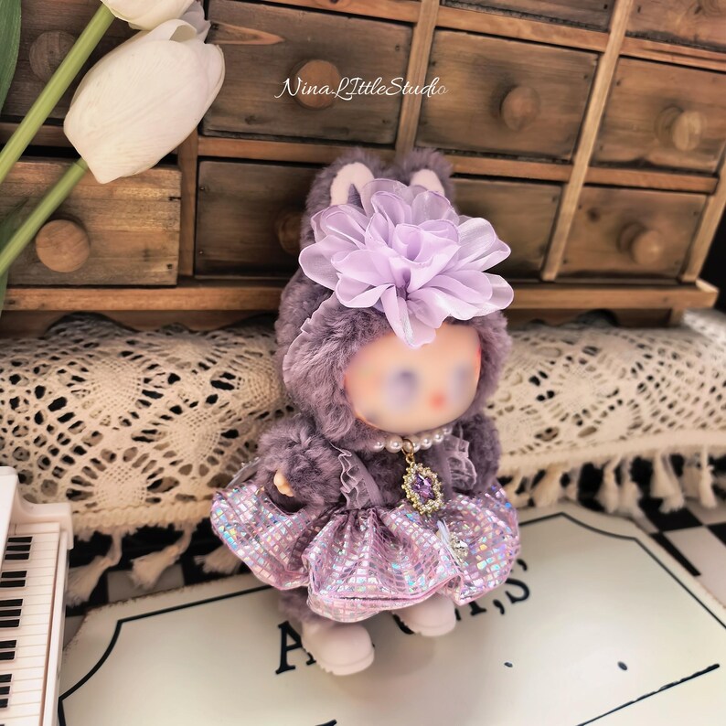 Labubu Doll Outfit Purple Fairy Princess Dress, the Monsters Shimmer ...