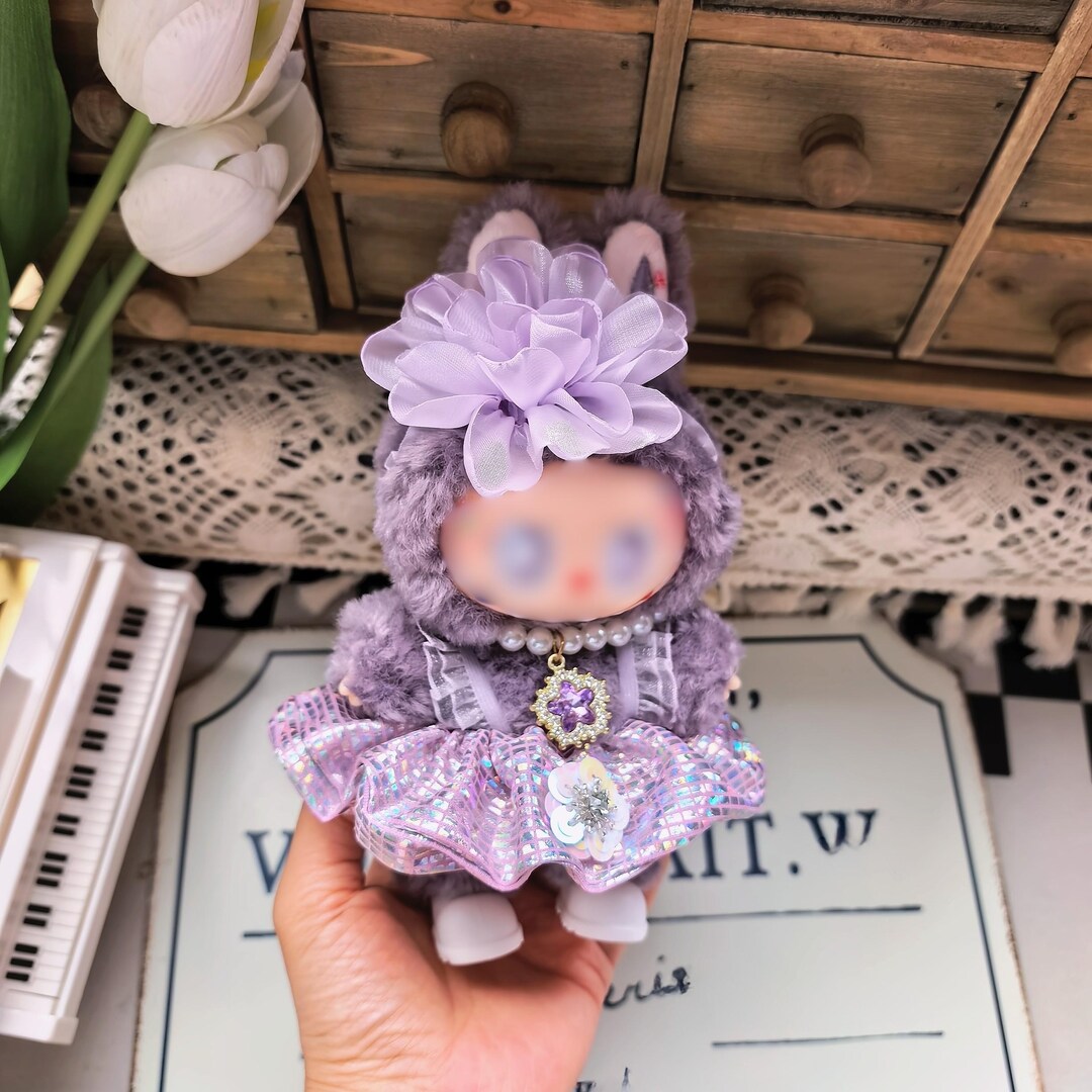 Labubu Doll Outfit Purple Fairy Princess Dress, the Monsters Shimmer ...