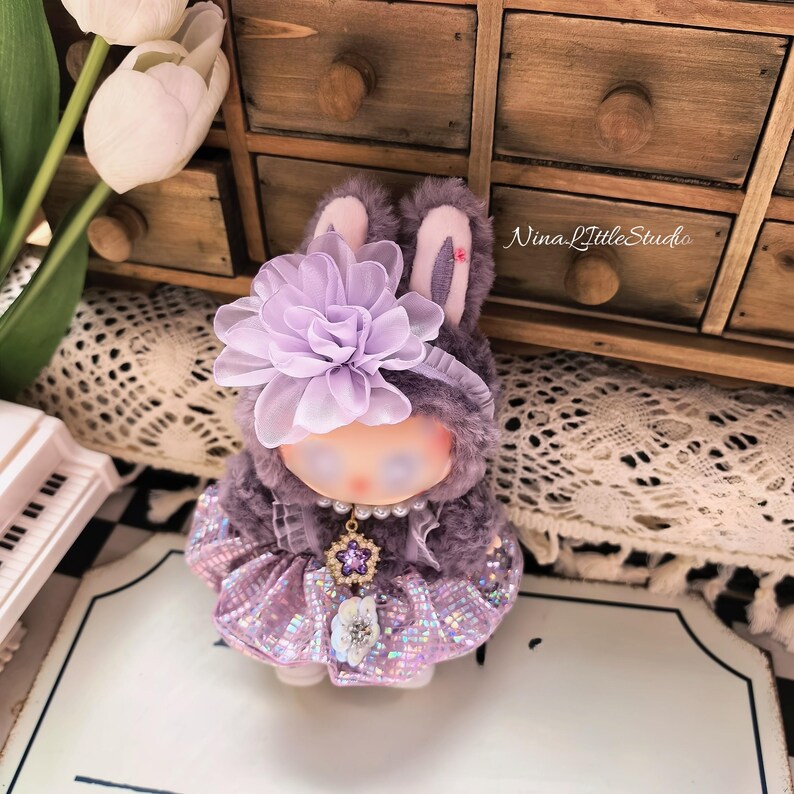 Labubu Doll Outfit Purple Fairy Princess Dress, the Monsters Shimmer ...