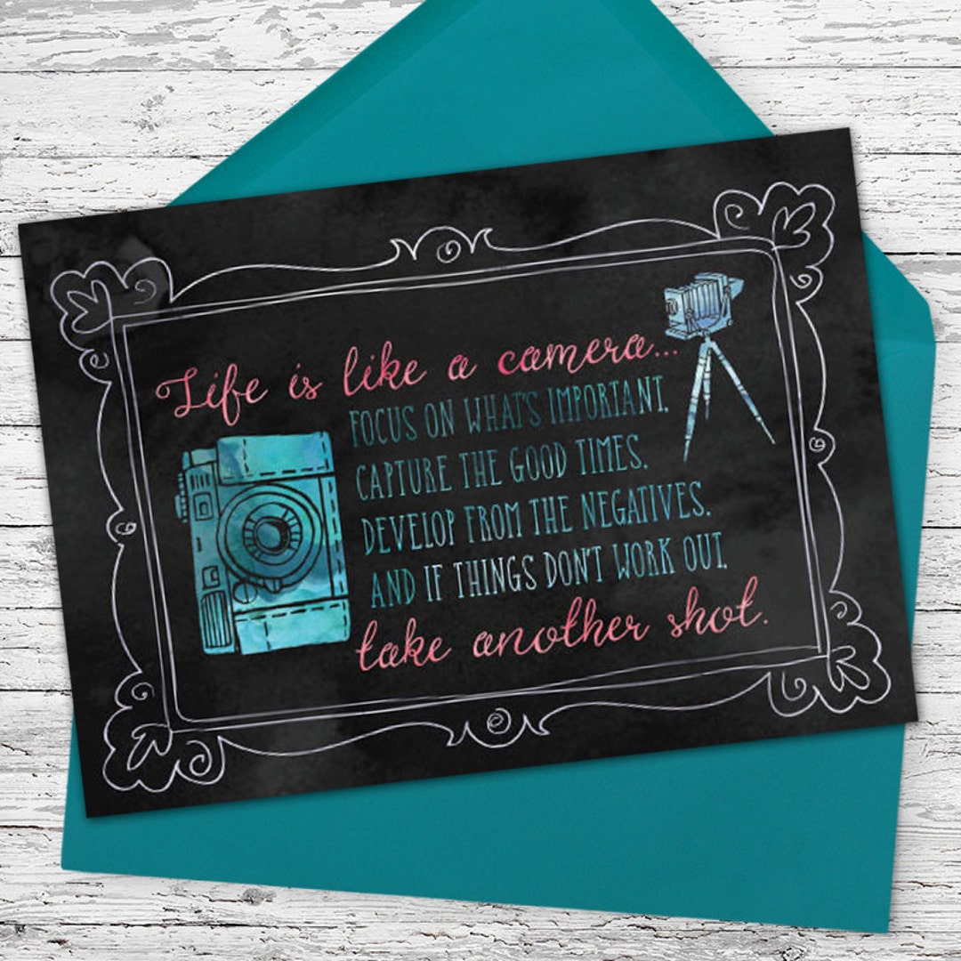 Life is Like a Camera - Greeting Card - Etsy