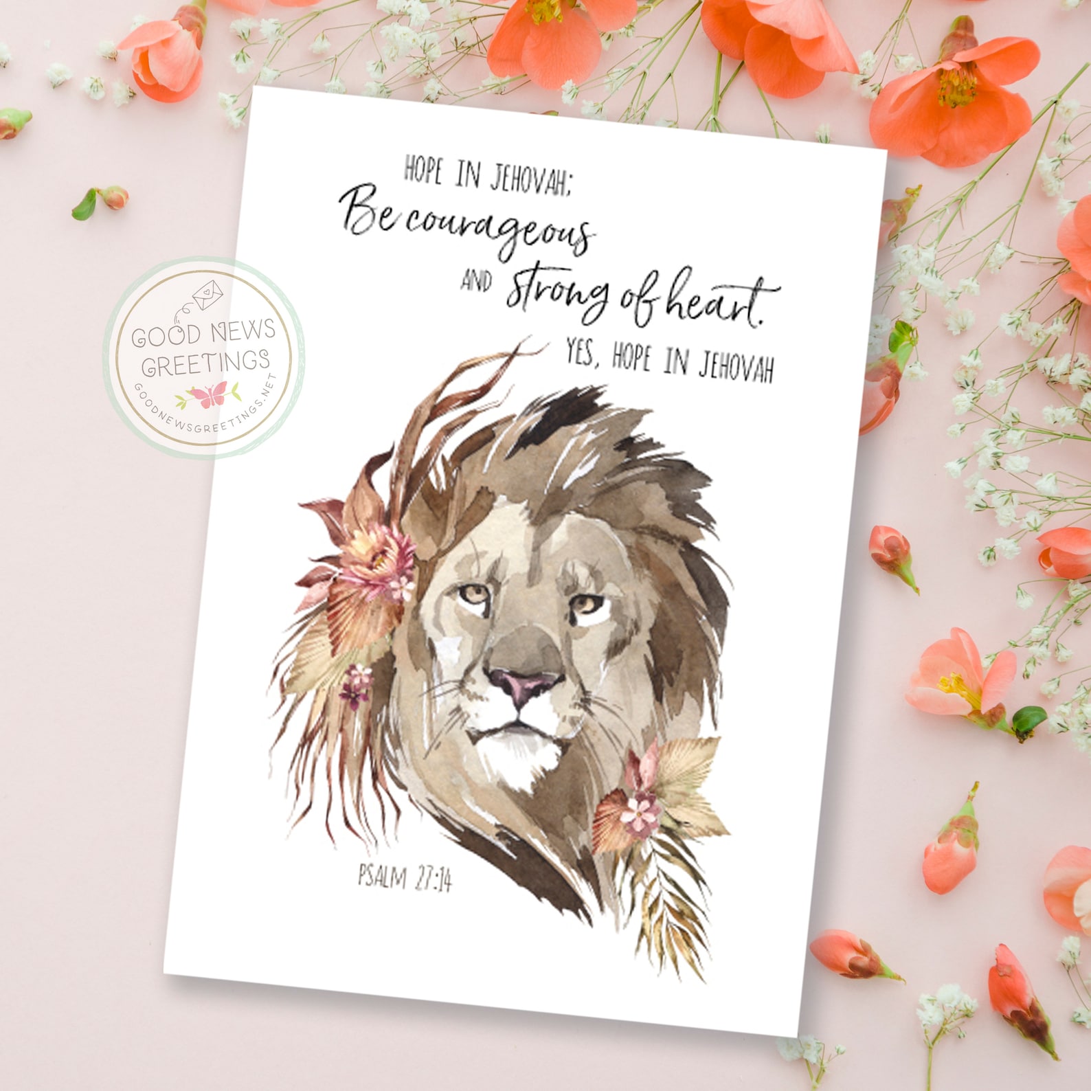 Strong Lion Encouraging Greeting Card - Etsy