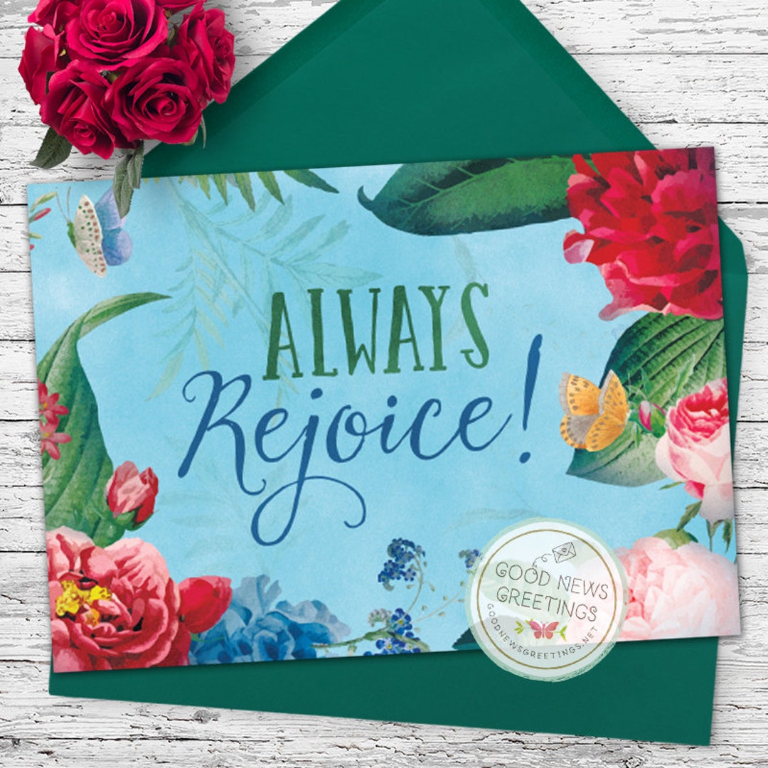 Always Rejoice Scriptural Greeting Card - Etsy New Zealand