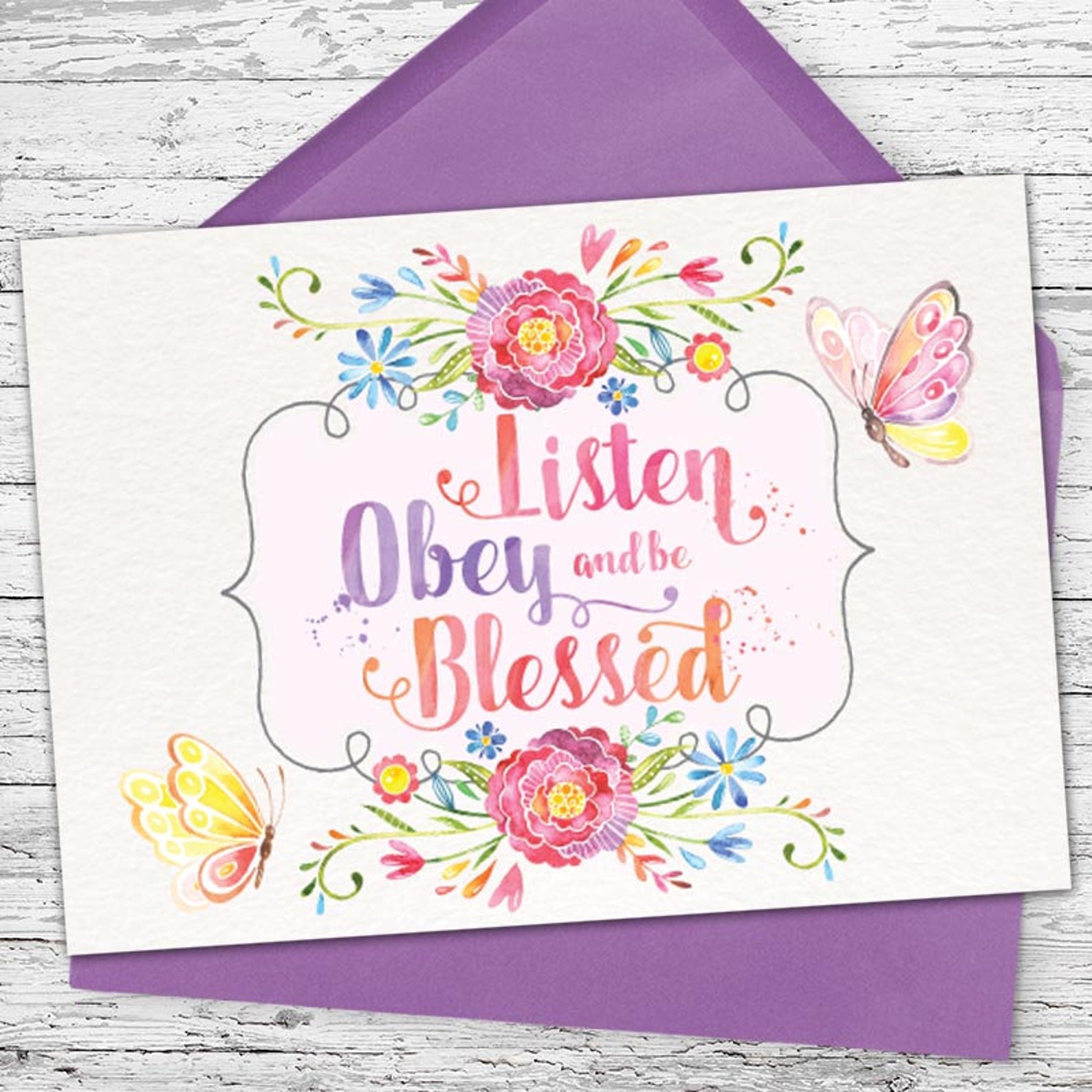 Blessed Butterfly Greeting Card - Etsy