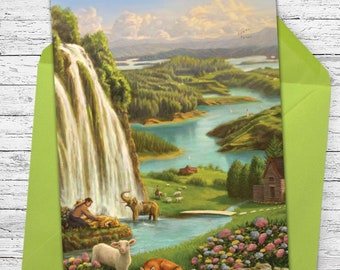 Panda Paradise Greeting Card - Etsy