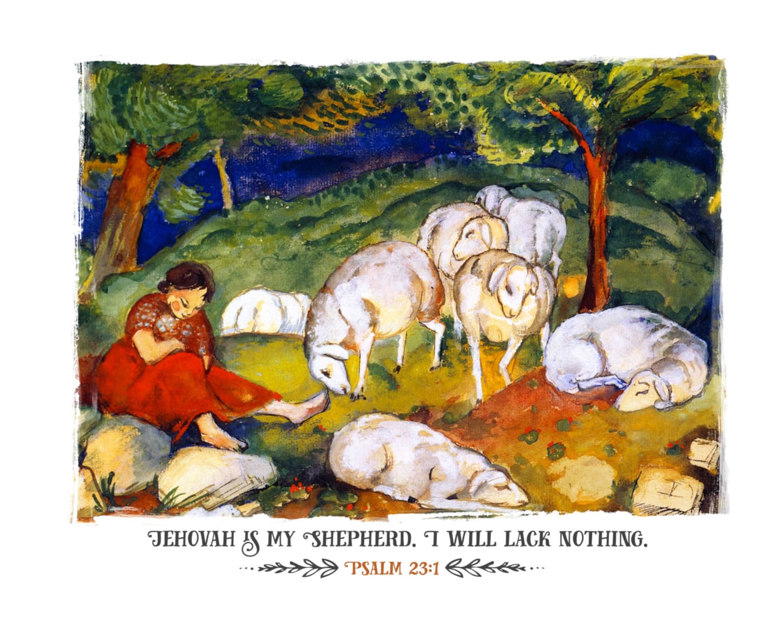 Jehovah is My Shepherd Framing Print Digital Download Psalm - Etsy