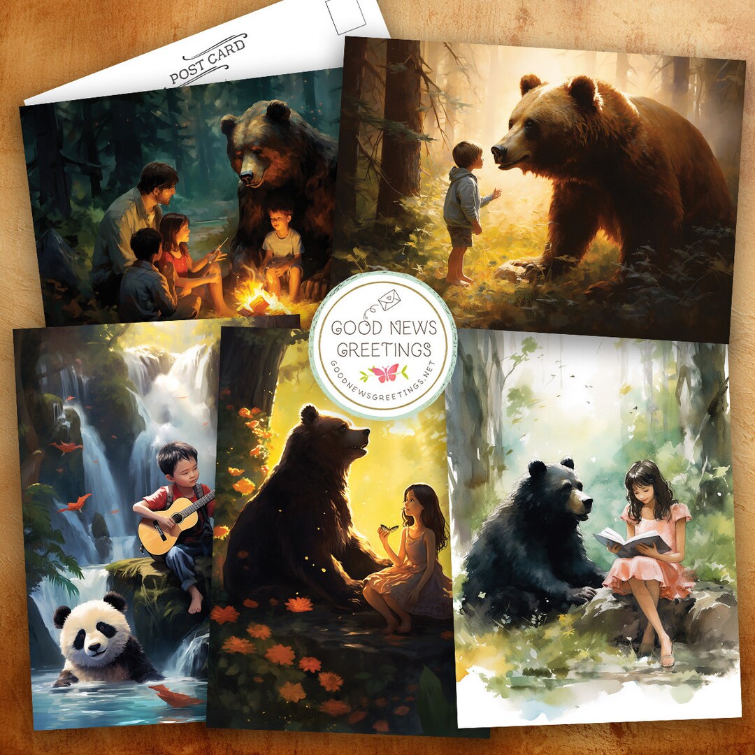 Paradise Postcard Pack - Beary Good Friends- Set 2 (pack of 10) - Etsy